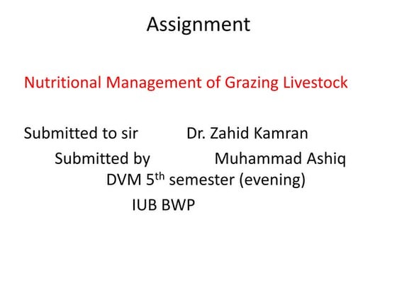 Feeding Management Strategies for Healthy and Productive Livestock | PPT