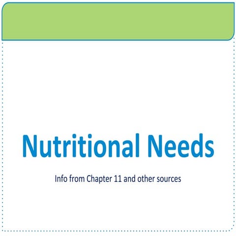 Nutritional Needs Presentation - HLTH 104 | PPTX | Endocrine and ...