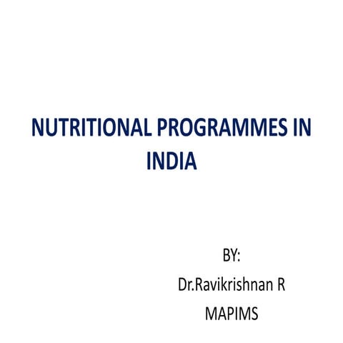 Nutrition programmes in india | PDF