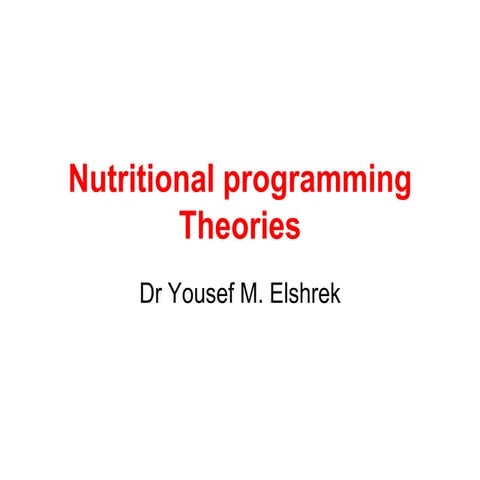 Nutritional programming... | PPT