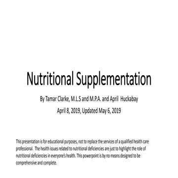 Nutritional supplementation march 2019 | PPTX