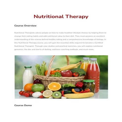 Nutritional therapy | PDF