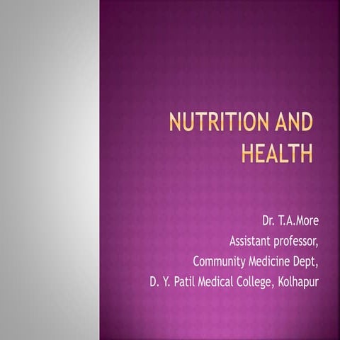 Nutrition and health | PPTX