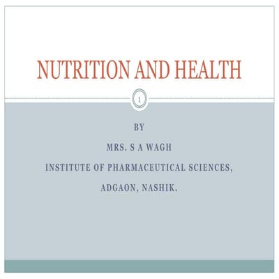 Nutrition and health | PPTX | Chemistry | Science