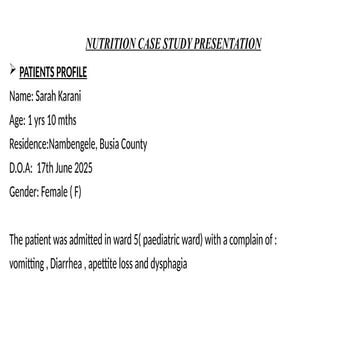 NUTRITION CASE STUDY PRESENTATION of SAM child | PPTX