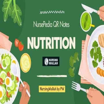 Nutrition (Complete notes ppt). Complete ppt | PDF