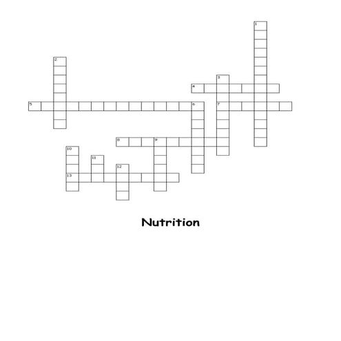 Nutrition crossword | PDF