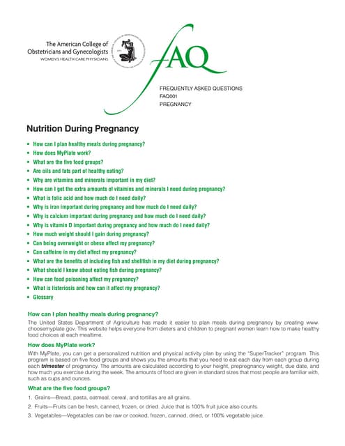 Nutrients for Pregnancy- Dr. Ann Tan | PDF | Pregnancy | Reproductive ...