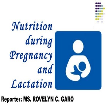 Nutrition in pregnancy and requirements. | PDF