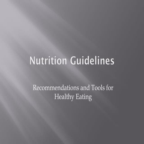 Introduction to nutrition | PPT