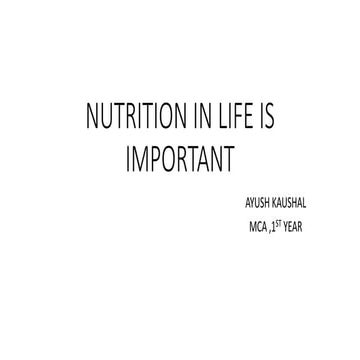 NUTRITION IN LIFE IS IMPORTANT.pptx | Healthy Cooking and Eating | Food ...
