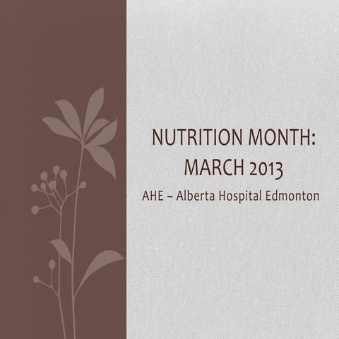 Nutrition month 2013 ahe in review | PPTX | Healthy Cooking and Eating ...