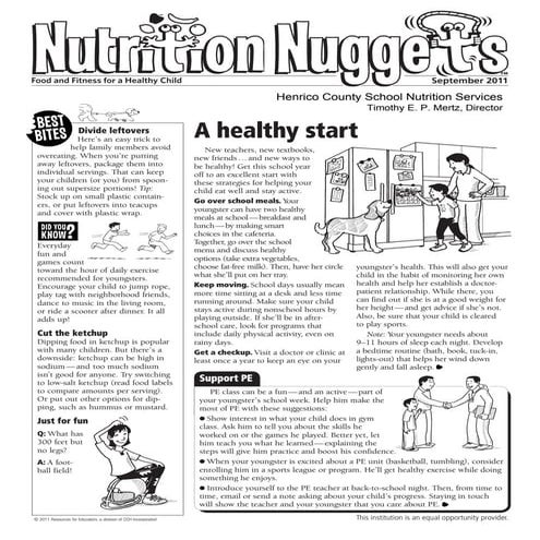 Nutrition nuggets september 2011 | PDF
