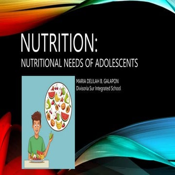 Nutrition Nutritional Needs of Adolescents ppt q2 g7.pptx