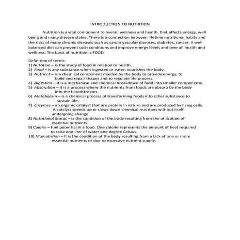 Nutrtion and diet therapy prelim | DOC