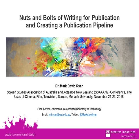 Nuts and bolts of writing for publication and creating a publication pipeline. | PPT