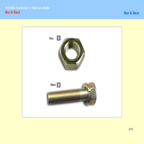 Nuts & Bolts tentang ukuran mur dan baut | PPT