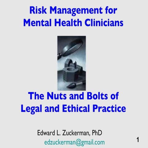 Risk Management for Mental Health Clinicians | PPT