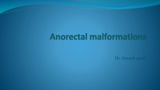 Imperforate Anus | PPTX