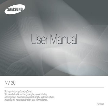 Samsung Camera NV30 User Manual | PDF