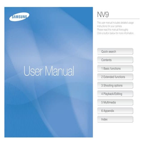 Samsung Camera NV9 User Manual | PDF
