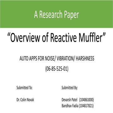 Reactive muffler | PPTX