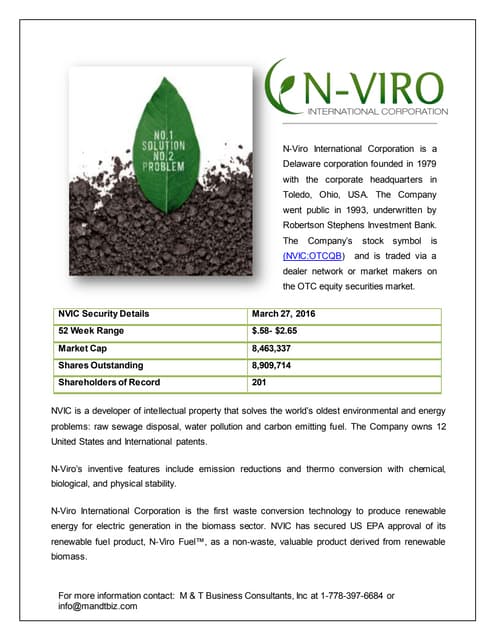 N-viro International Corporation presentations