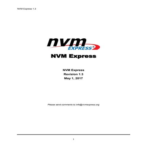 Nvm express revision_1.3 | PDF