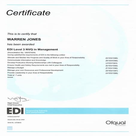 N.V.Q 3 Management | PDF