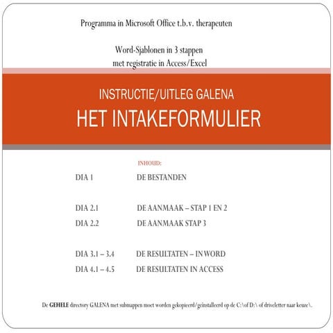 NVST INTAKEFORMULIER | PPT