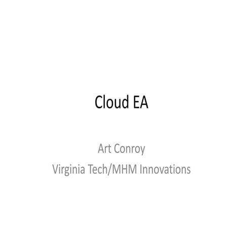 NVTC Business Enterprise Architecture - Cloud EA - 11-22-2013 Mtg | PDF