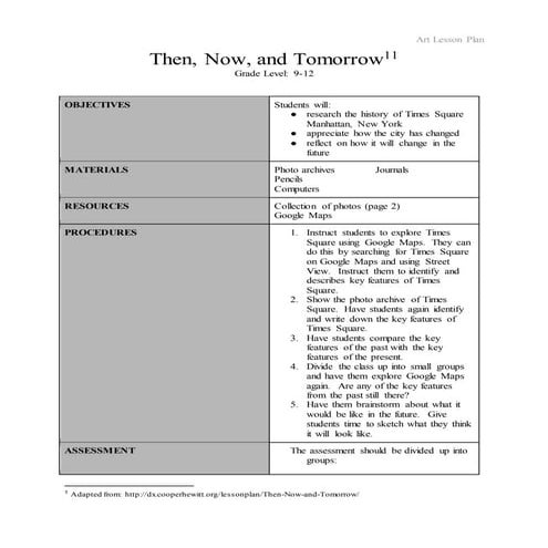 Then, Now, and Tomorrow | DOCX