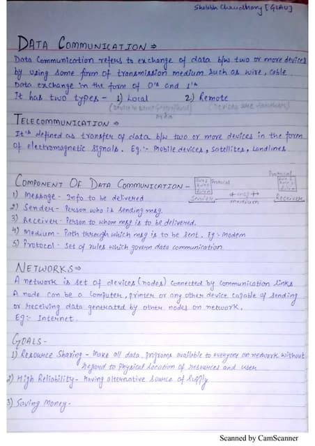 Data Communication And Networking Notes Pdf