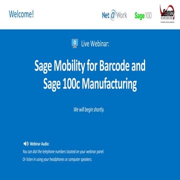 Sage Mobility for Barcode and Sage 100c Manufacturing | PDF