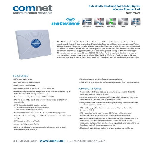 ComNet NW1 Data Sheet | PDF