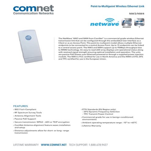 ComNet NW3 Data Sheet | PDF