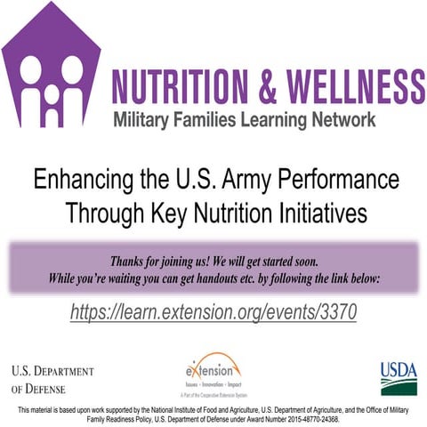 Enhancing the U.S. Army Performance Through Key Nutrition Initiatives | PDF