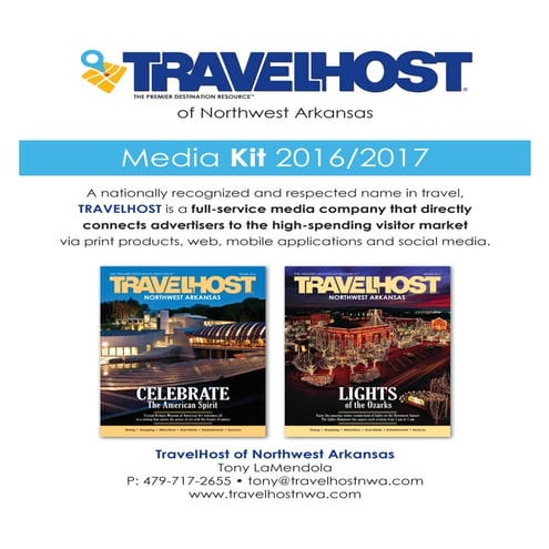 TravelHost of Northwest Arkansas Media Kit 2016 17 | PDF