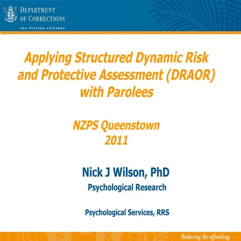 N Wilson, Dynamic Risk and Protective Assessment | PPT