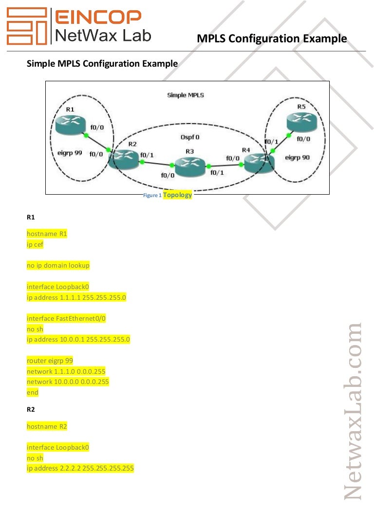 MPLS Configuration Example