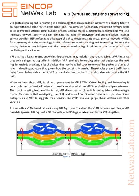 Vrf Virtual Routing And Forwarding Pdf Computer Networking Computing