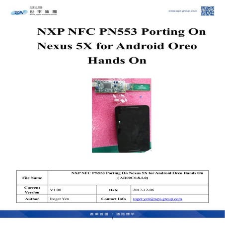 Nxp nfc pn553 porting on nexus 5 x for android oreo hands on ( ar00c0.8.1.0) | PDF | Operating ...