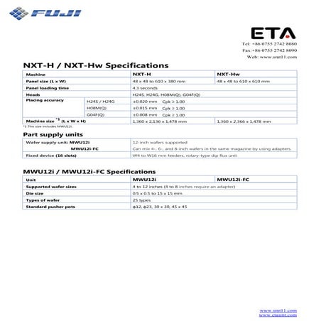 FUJI pick and place machine Nxtiii | PDF
