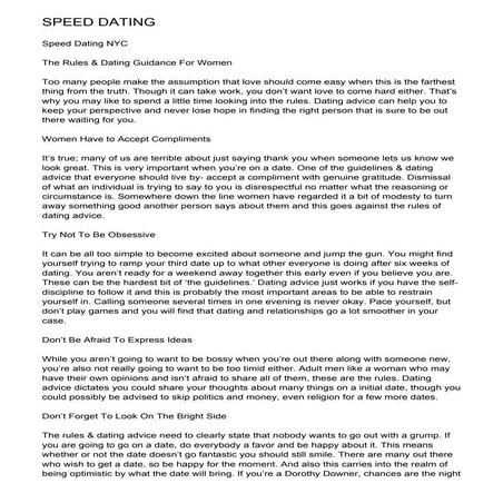 SPEED DATING | PDF