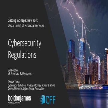 New York Department of Financial Services Cybersecurity Regulations ...