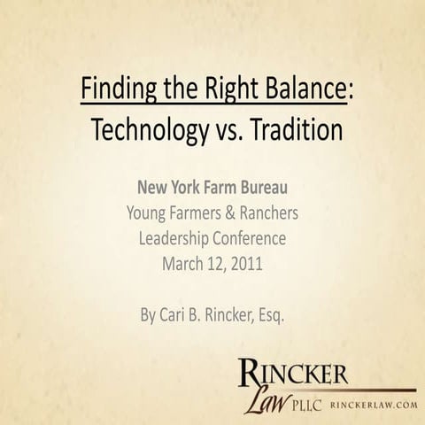 Technology vs. Tradition: Finding the Right Balance | PPTX