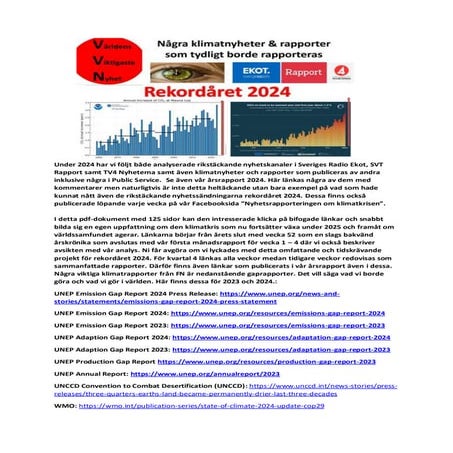 Nyhetsarkivet 2024 om klimatkrisen Rapport Ekot TV4 Nyheterna | PDF