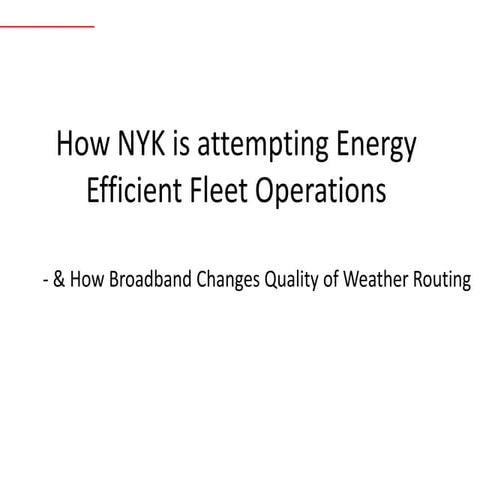 Nyk and weather routing | PPTX
