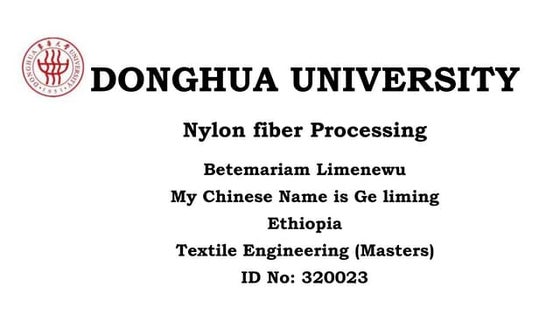 NYLON ppt manufacturing process of nylon | PPTX