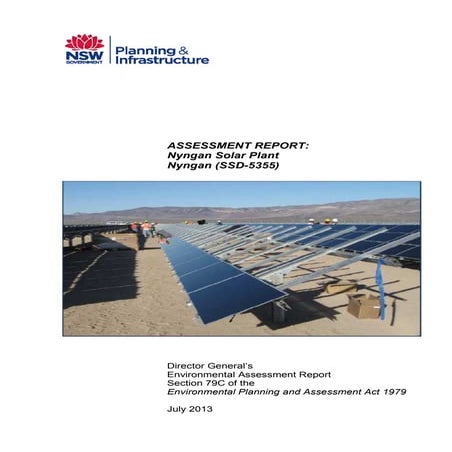 Nyngan solar director-general's assessment report.pdf | Power and ...